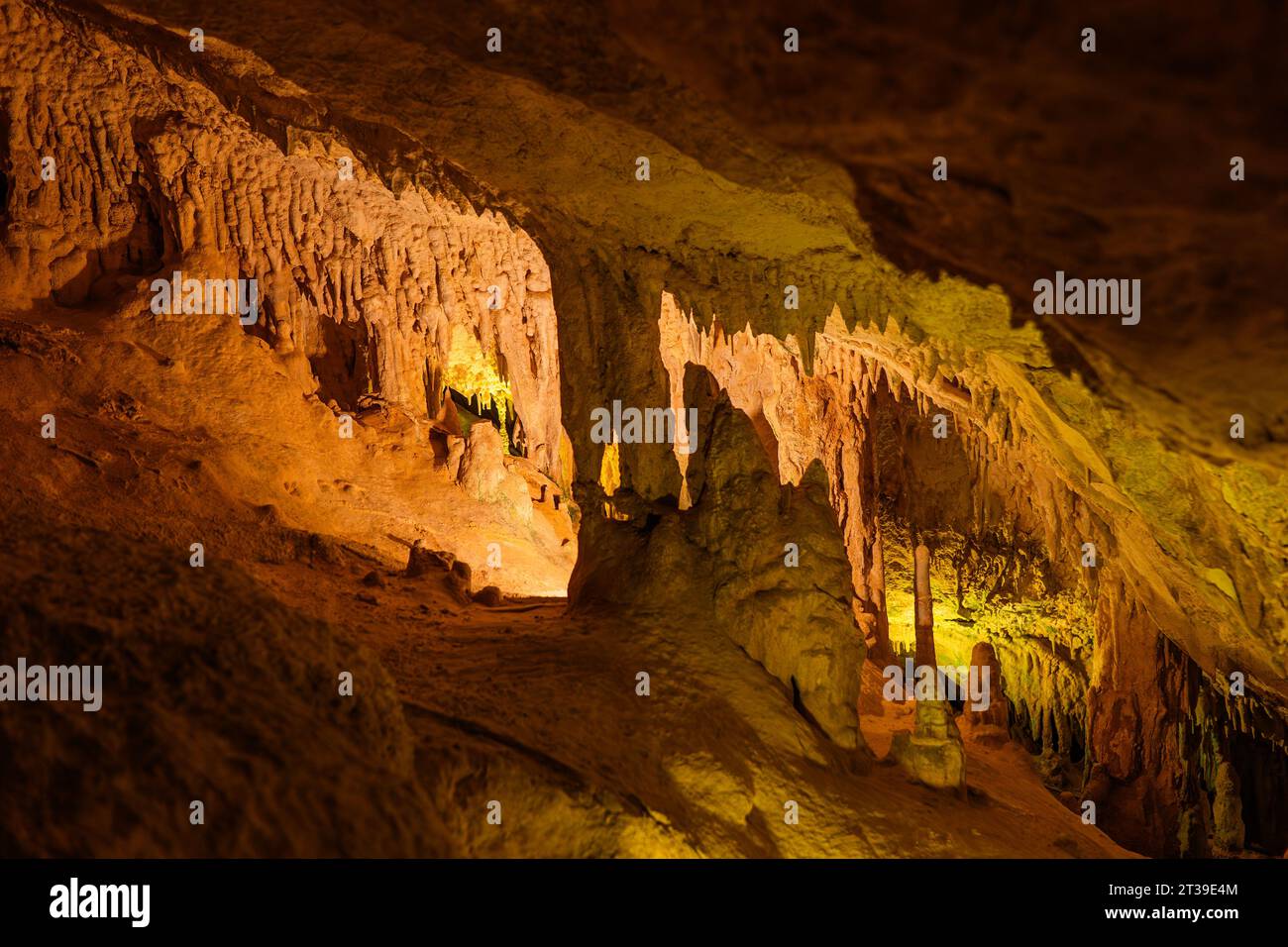 Amazing view of natural cave of Cave of Can Marca Ibiza formed with ...