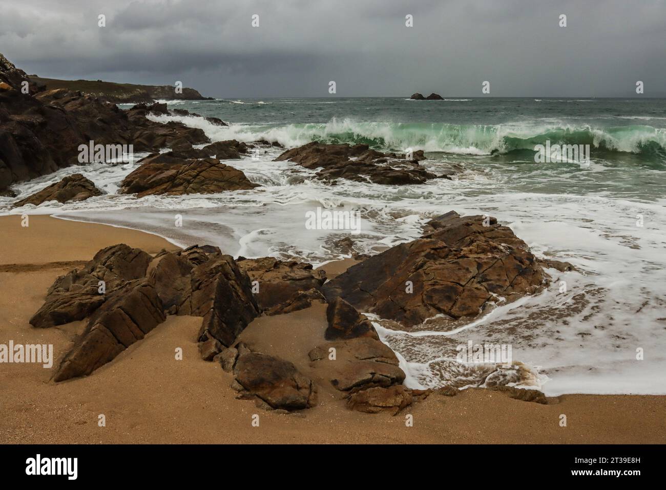 Pors Péron beach, cap Sizun, Bretagne, France Stock Photo - Alamy