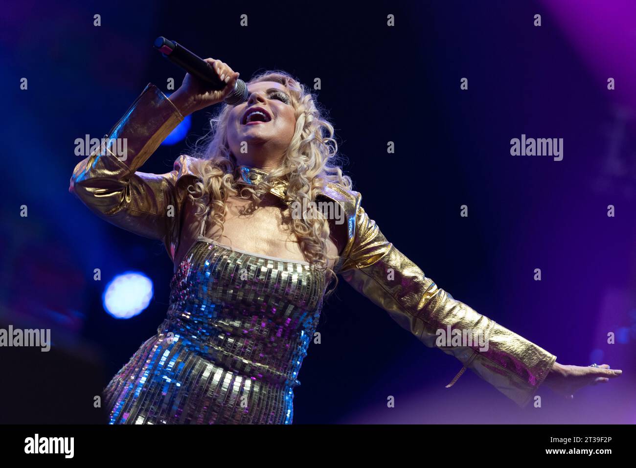 LIAN ROSS sings during the Discoteca 80 concert, Cluj-Napoca, Saturday ...