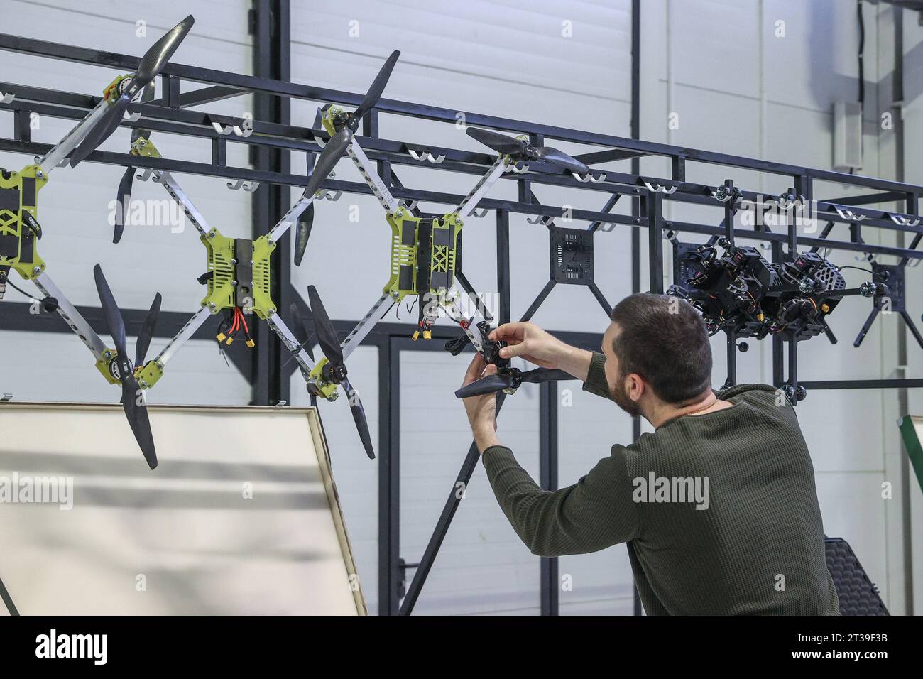 12.10.2023.Russia. Moscow. In the assembly shop of quadrocopters of ...