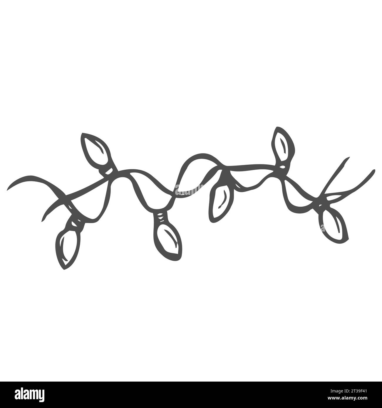 String Of Christmas Lights Clipart Black And White