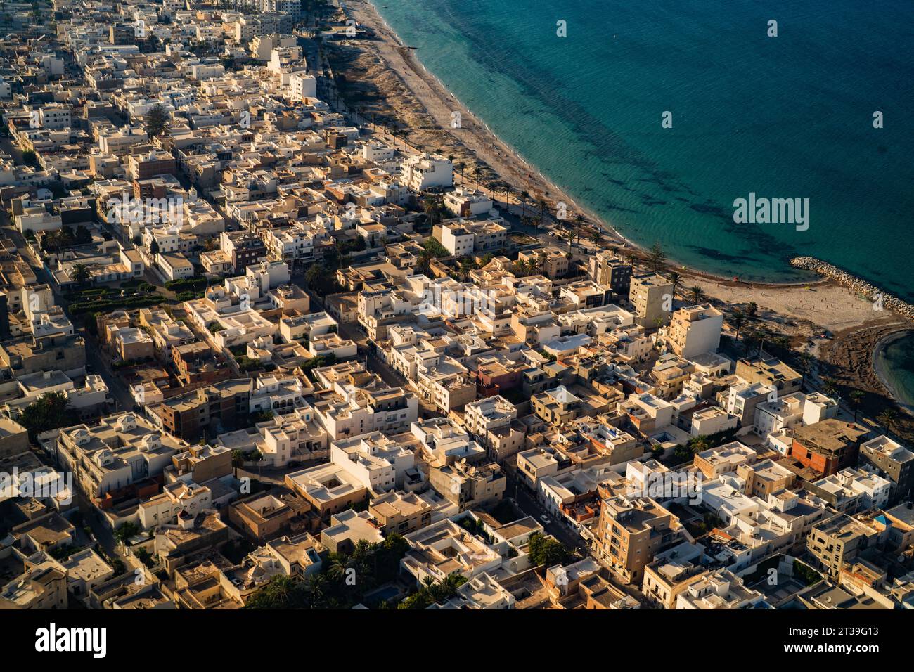 Aerial view of the Tunisian coast - Monastir governorate - Tunisia ...