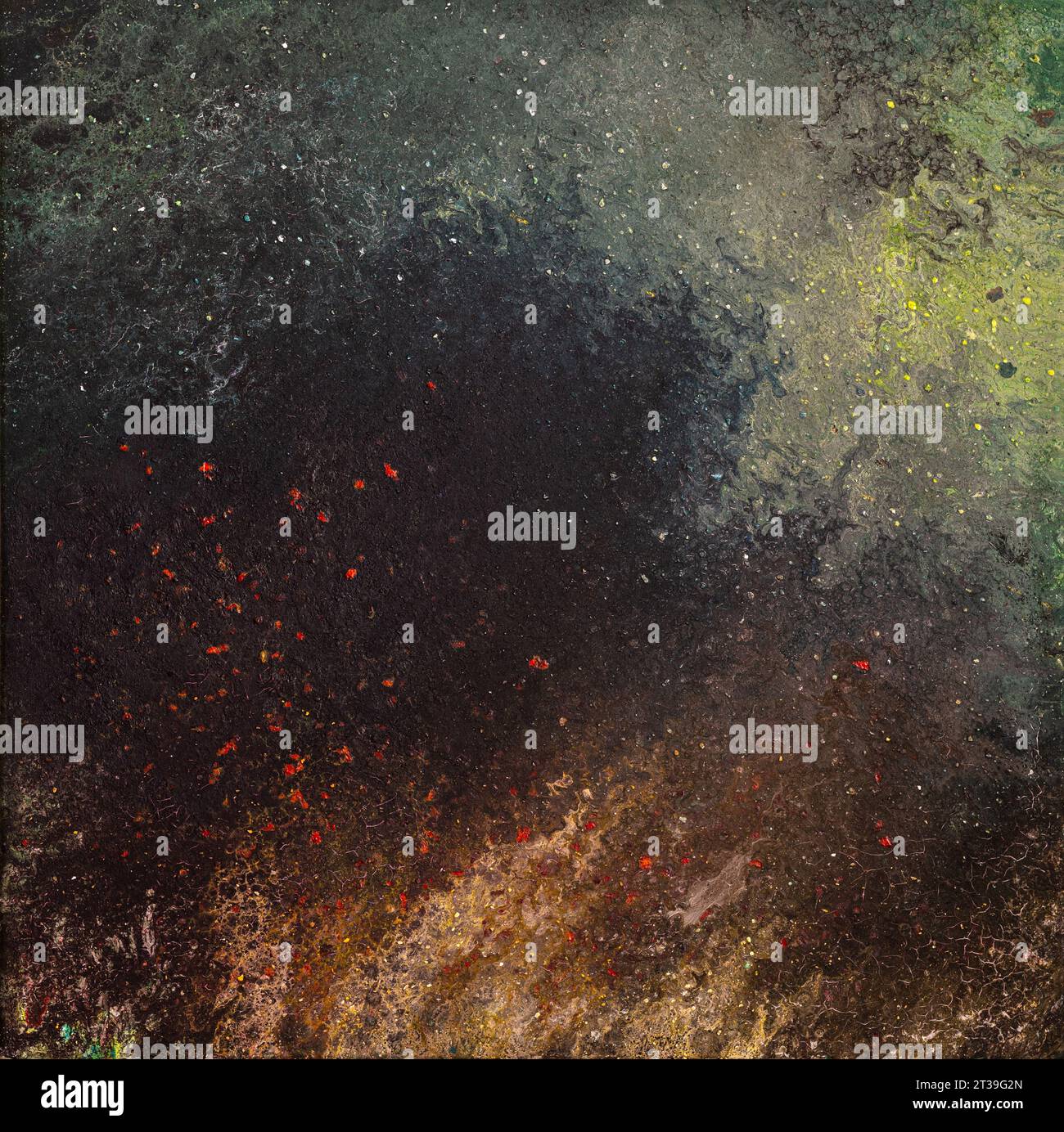 A cosmic blend painting with dark hues sprinkled with luminescent ...
