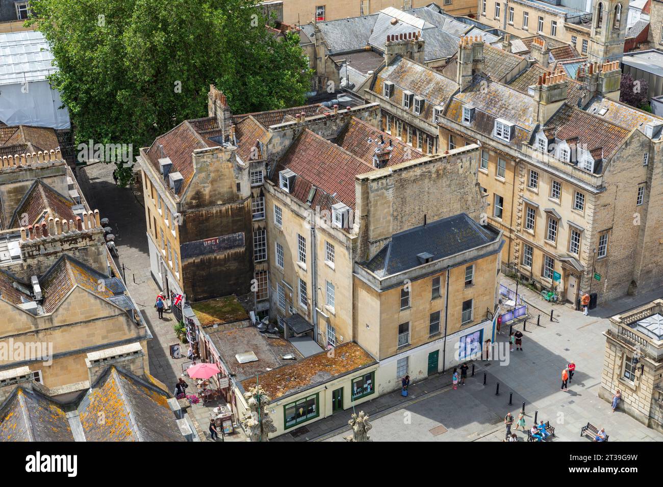 View towards York Street from from Bath Abbey, Bath, Somerset, England ...