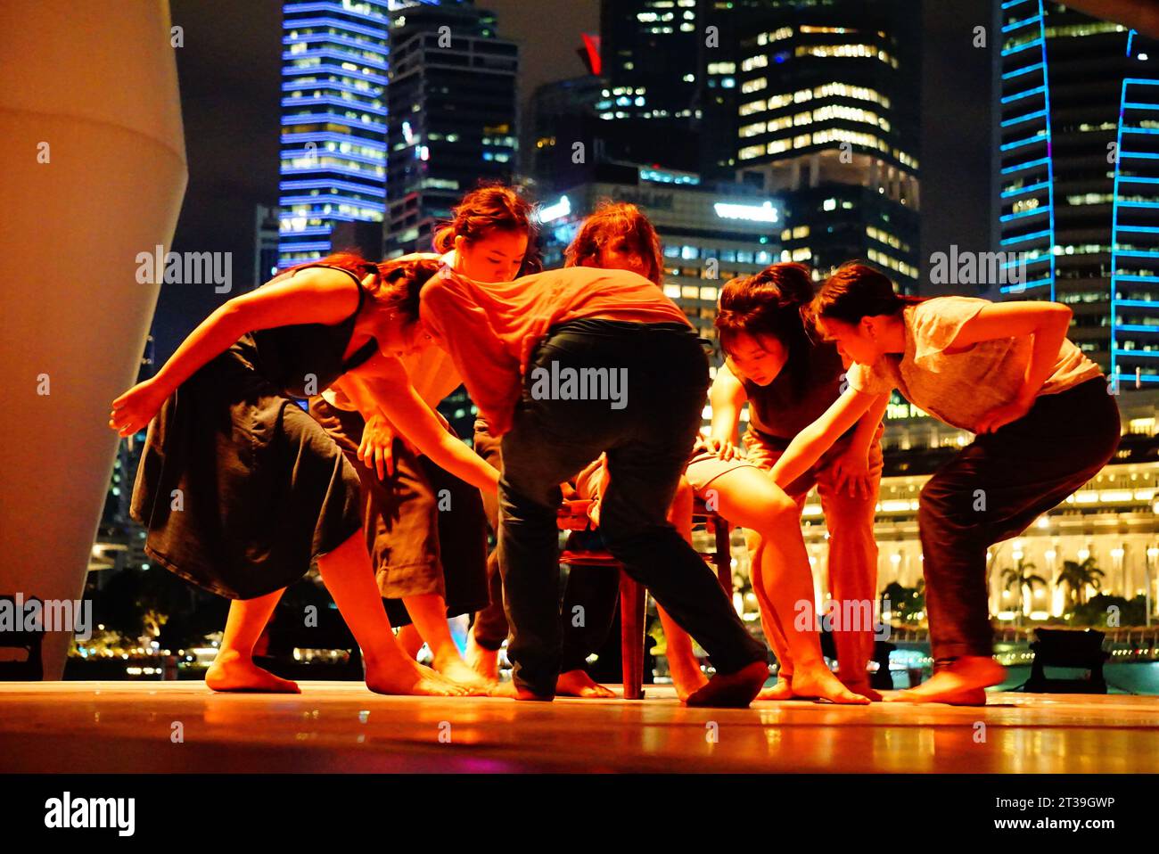 Non Exclusive: Performers practice at the DBS Foundation Esplanade ...