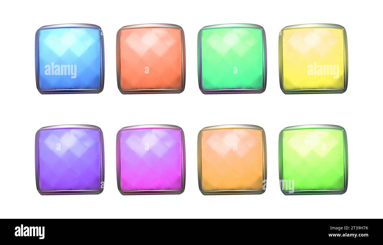 Set of colorful square gems Stock Vector Image & Art - Alamy