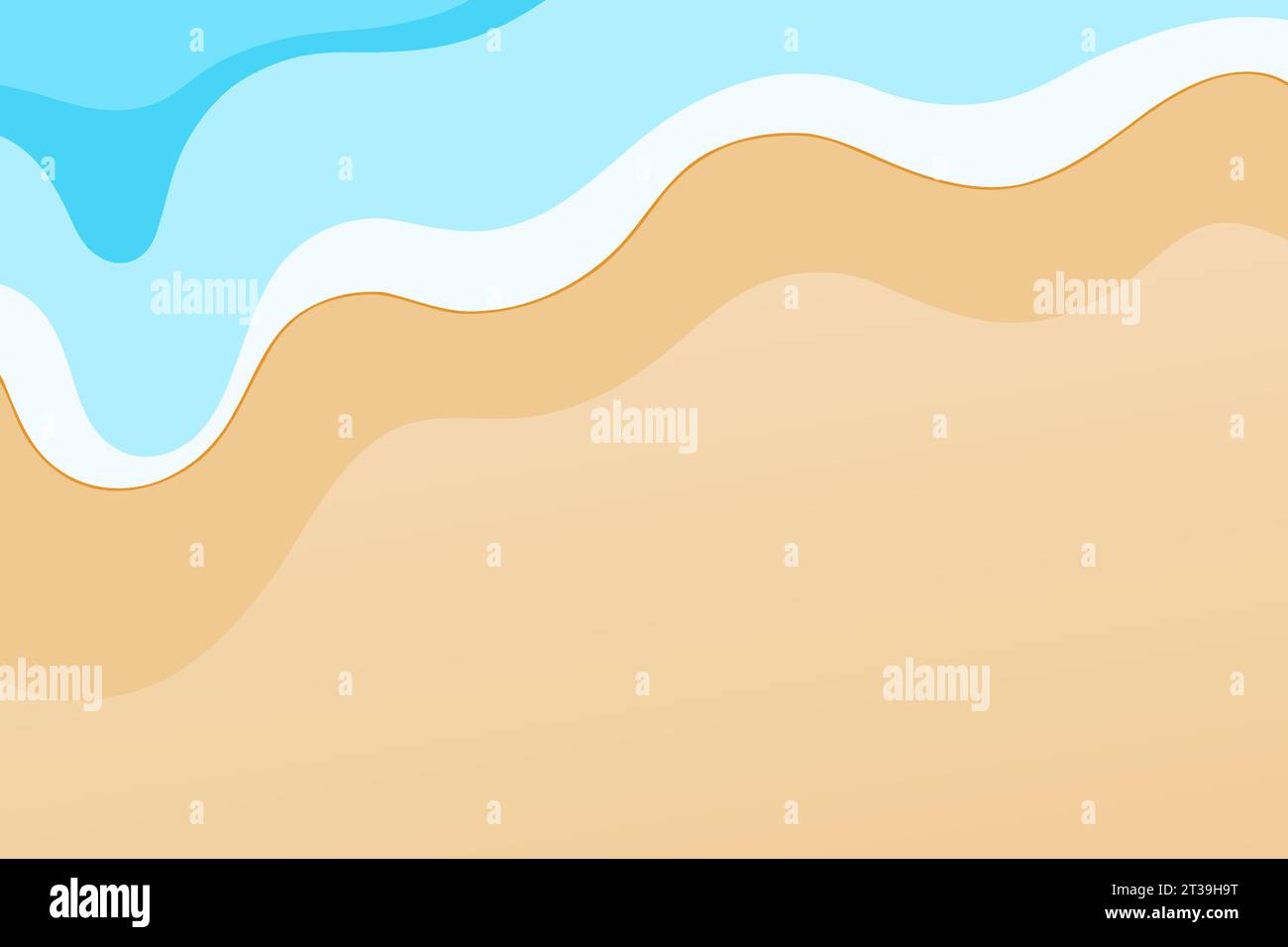 Summer theme background. Beach vacation sandy beach illustration with ...