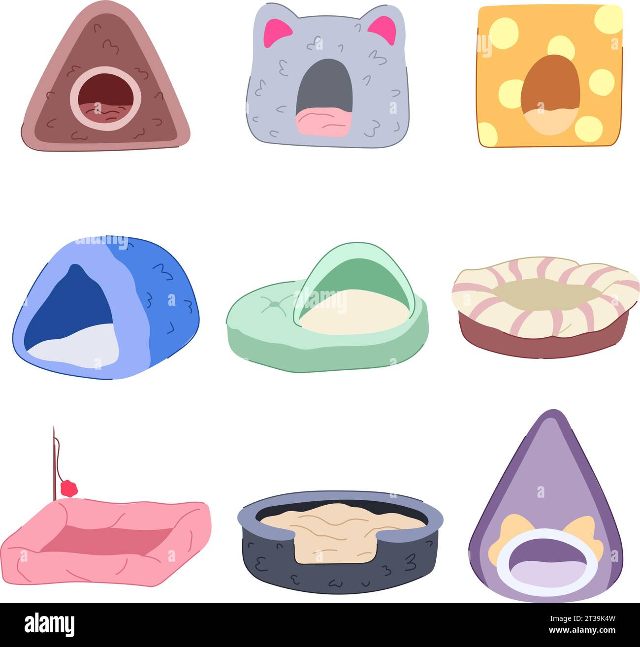 cat house set cartoon vector illustration Stock Vector Image & Art - Alamy