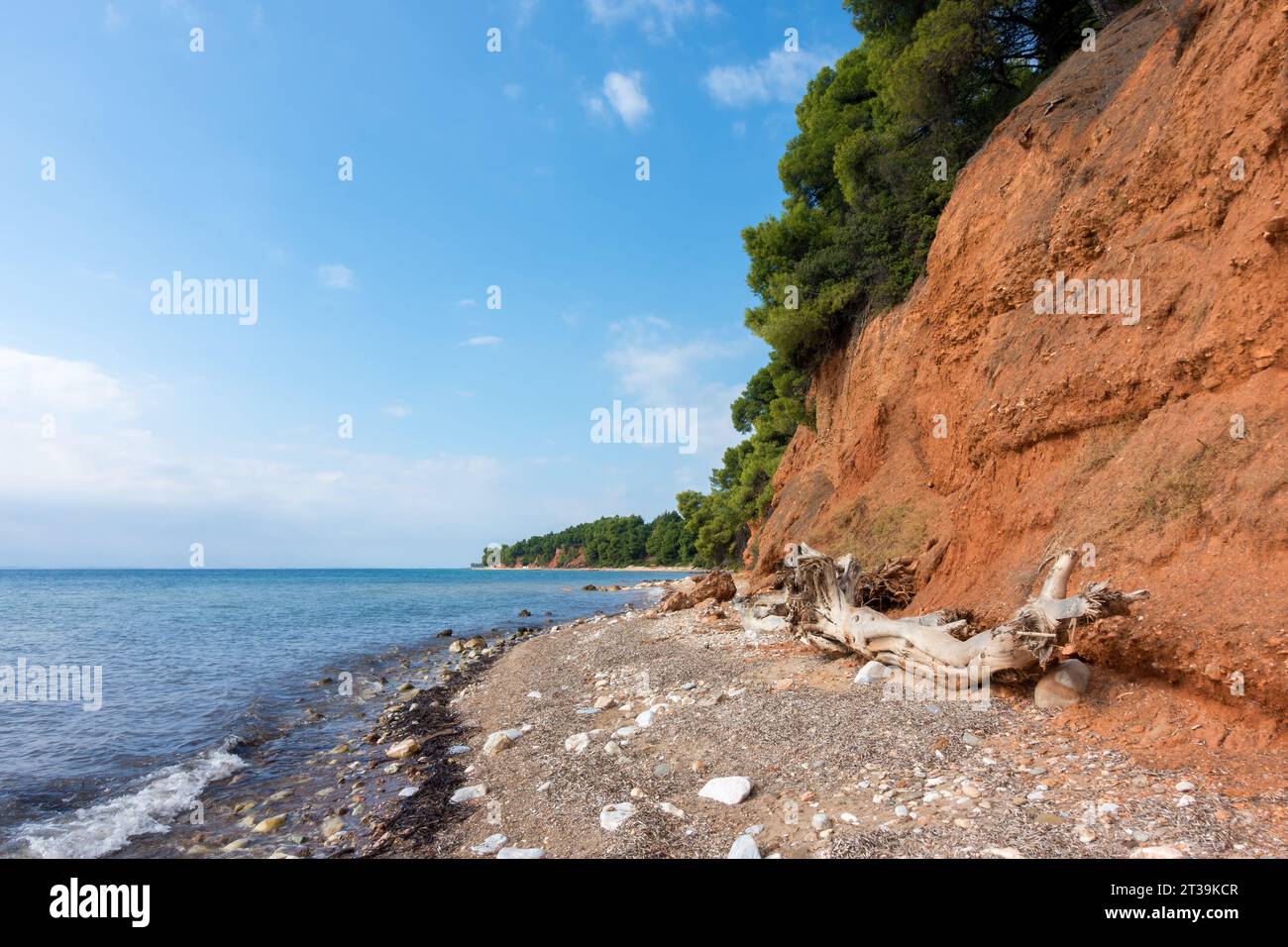 Beautiful scenery by the sea in Nikiti village, Chalkidiki Stock Photo ...