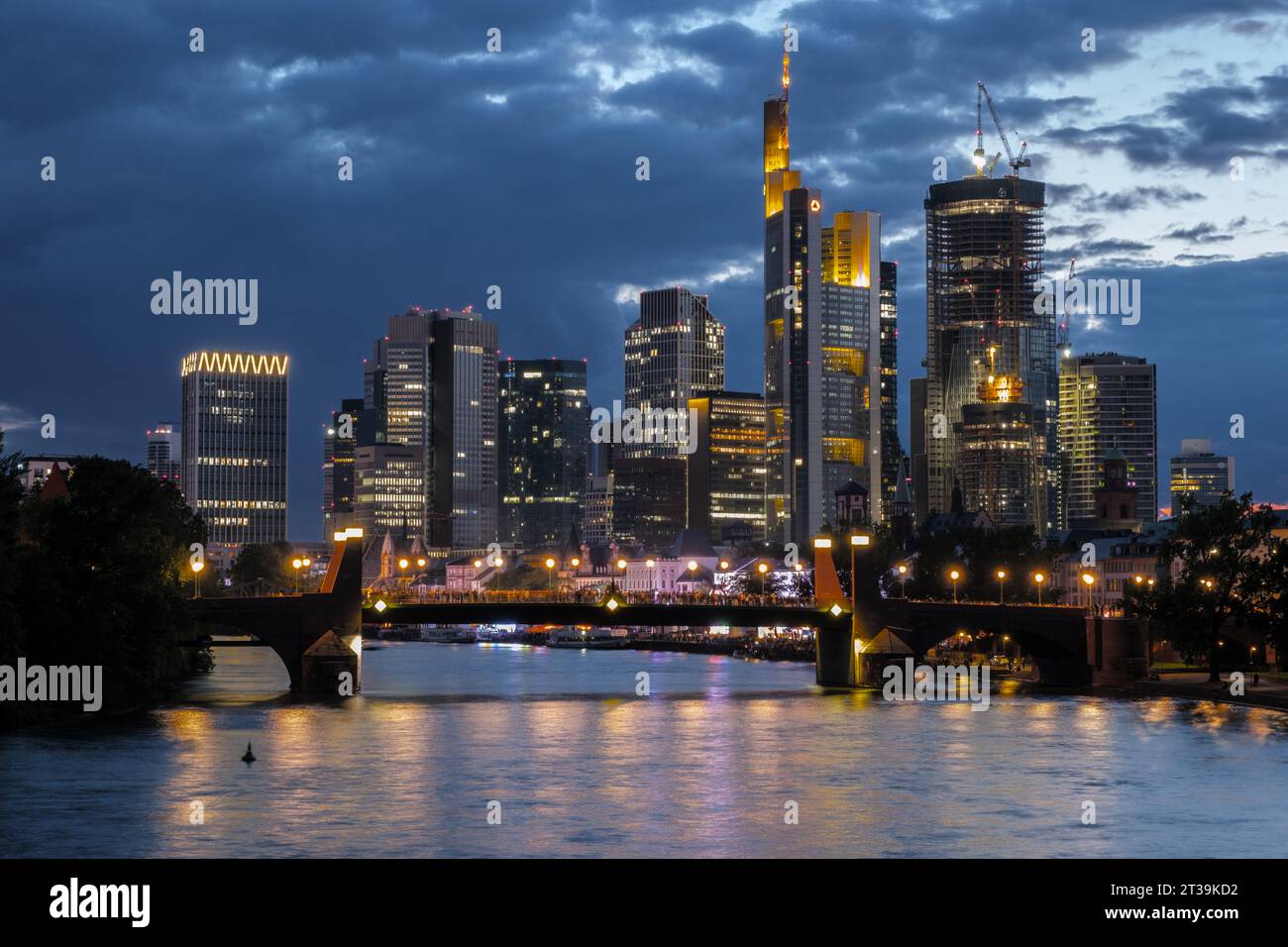 Stunning blue hour shot of the Frankfurt Skyline, Frankfurt am Main ...