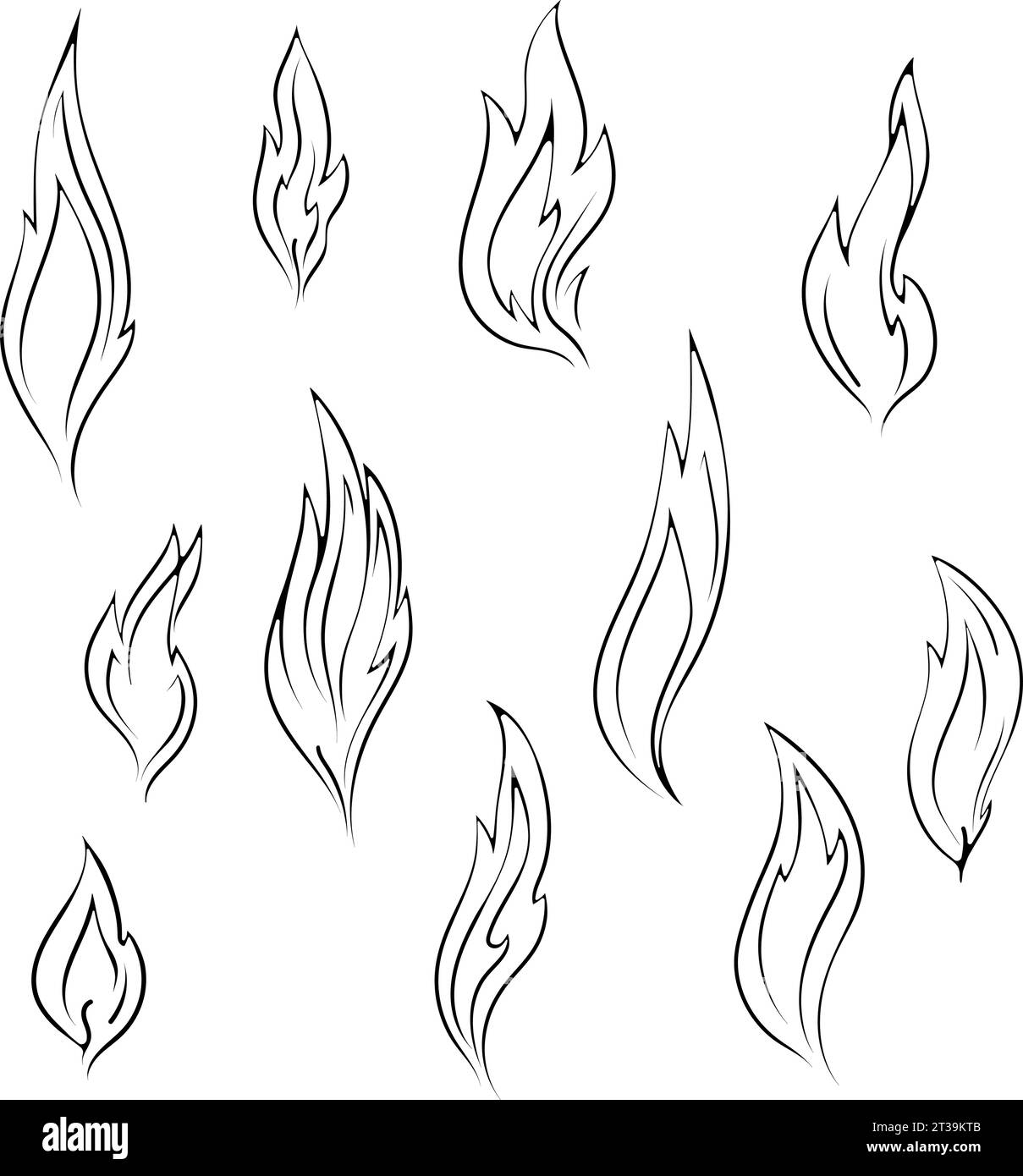Different fire flames set Stock Vector Images - Alamy