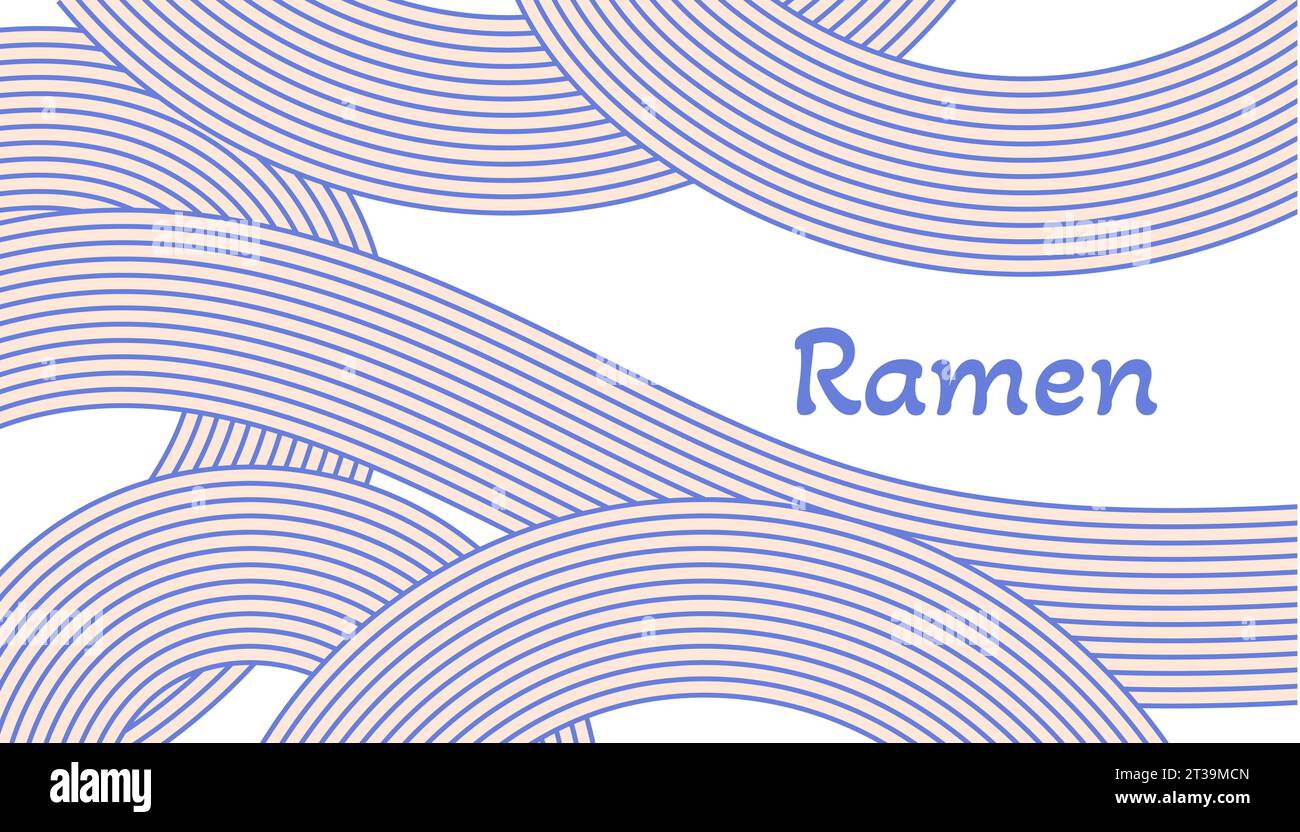 Hand drawn Asian noodle ramen background. Light blue Japanese, Chinese ...