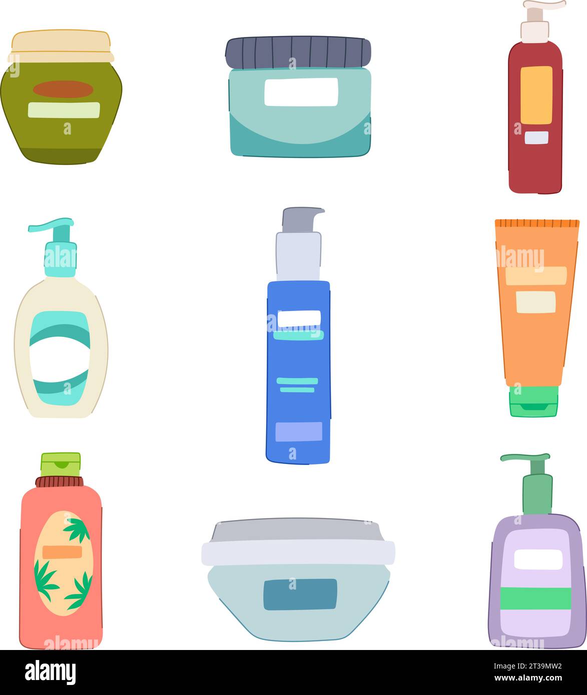 cleansing cream set cartoon vector illustration Stock Vector Image ...