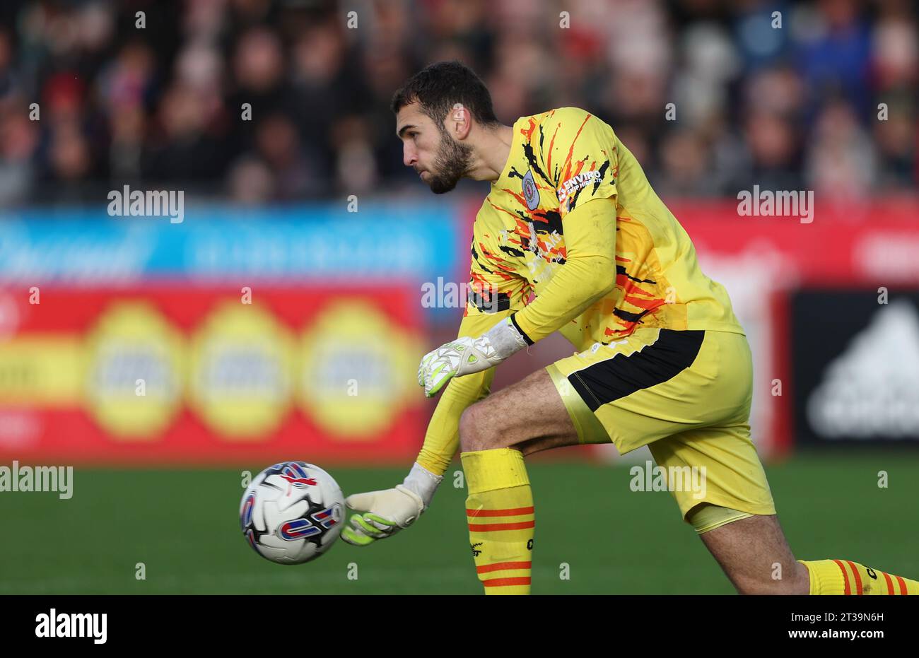 Crewe's goalkeeper Harvey Davies during the EFL League Two match ...