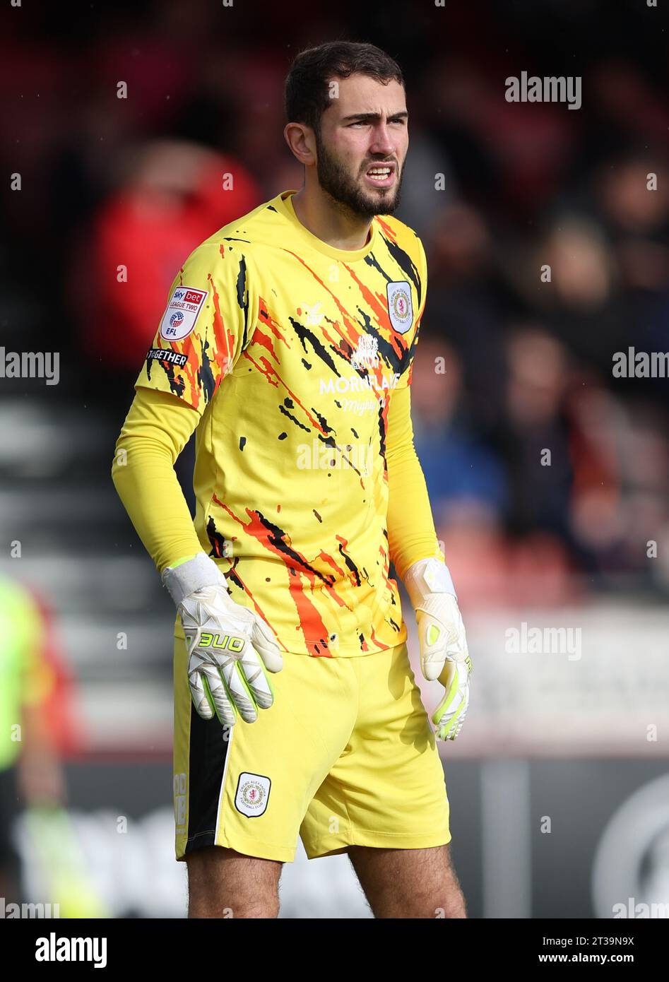 Crewe's goalkeeper Harvey Davies during the EFL League Two match ...
