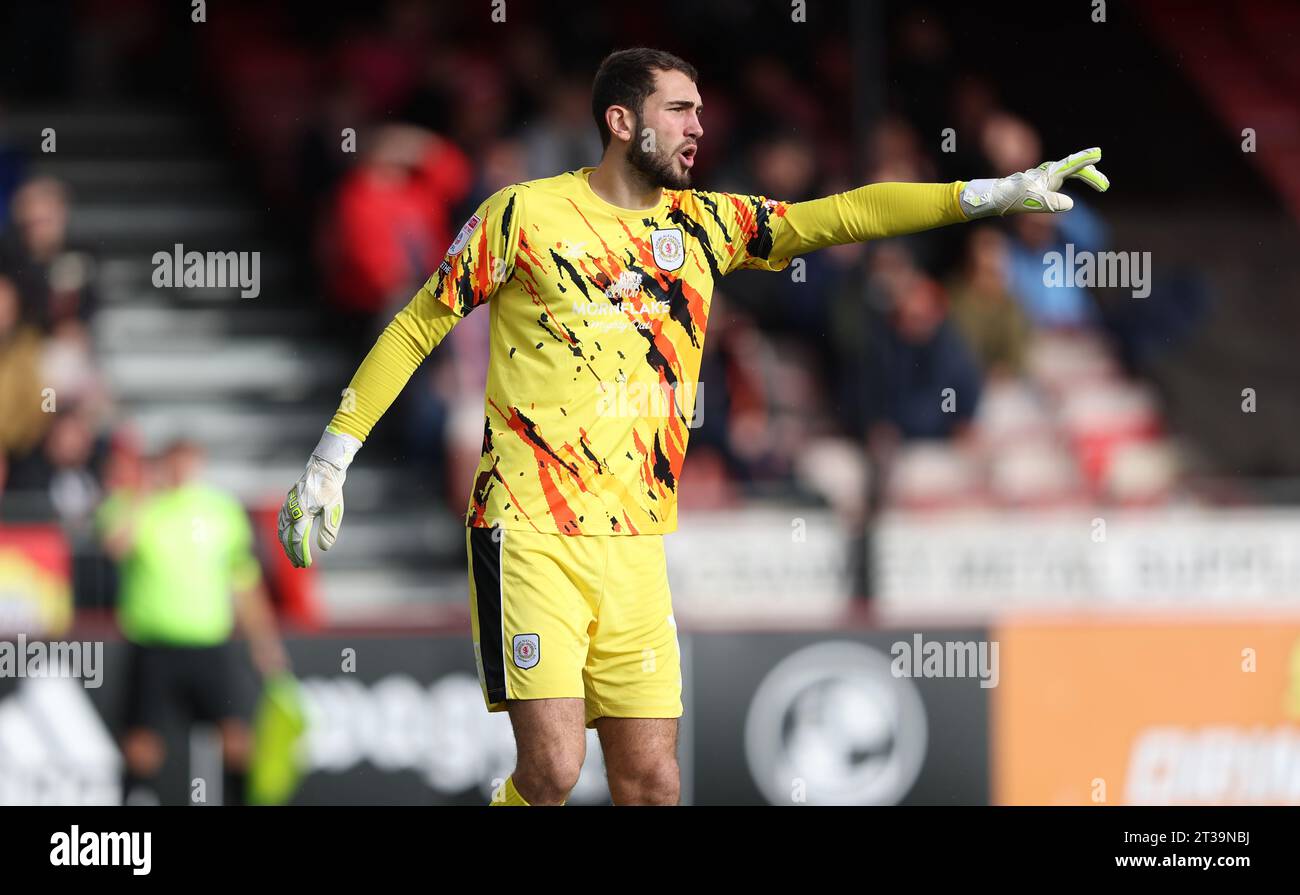 Crewe's goalkeeper Harvey Davies during the EFL League Two match ...