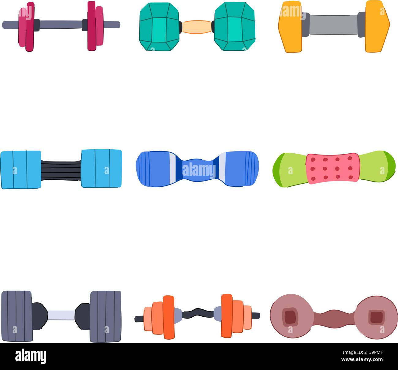 dumbbell set cartoon vector illustration Stock Vector Image & Art - Alamy