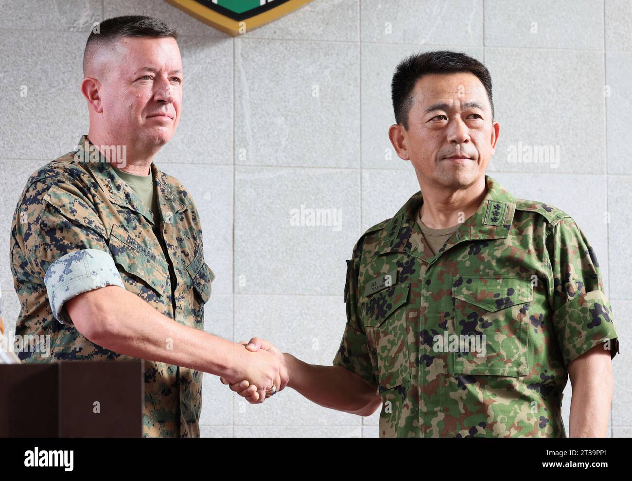 James W. Bierman Jr. (L) of a United States Marine Corps lieutenant ...