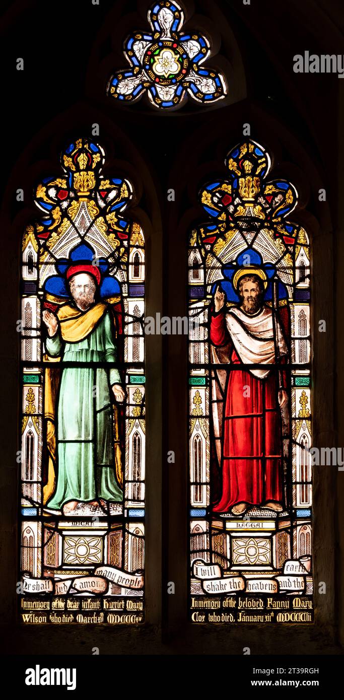 Micah and Haggai stained glass, Holy Trinity Church, Over Worton ...
