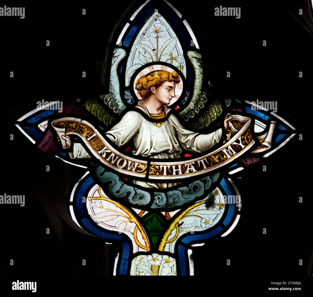 Angel stained glass, Holy Trinity Church, Over Worton, Oxfordshire ...