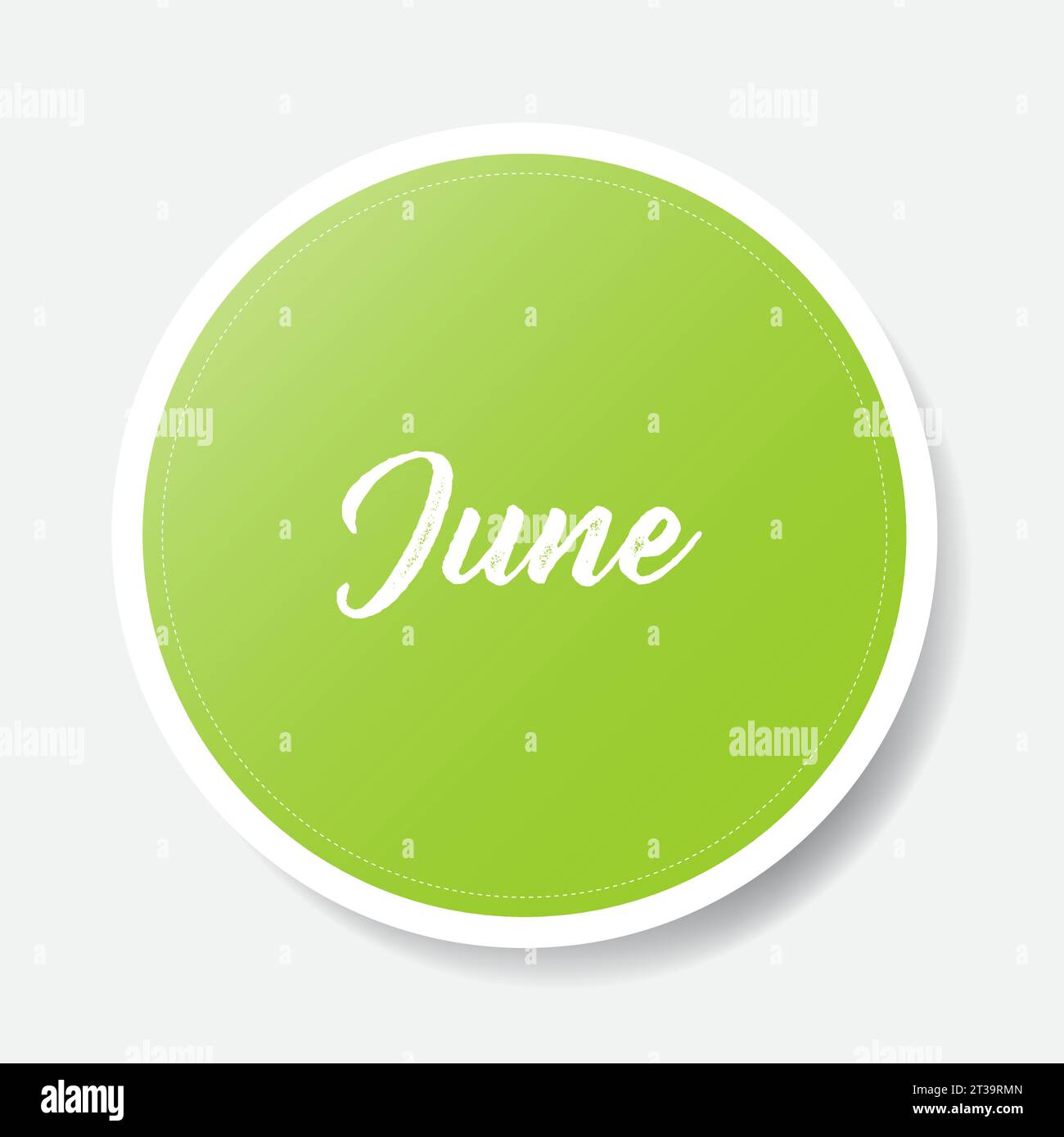 June green round sticker on white background, vector illustration Stock ...