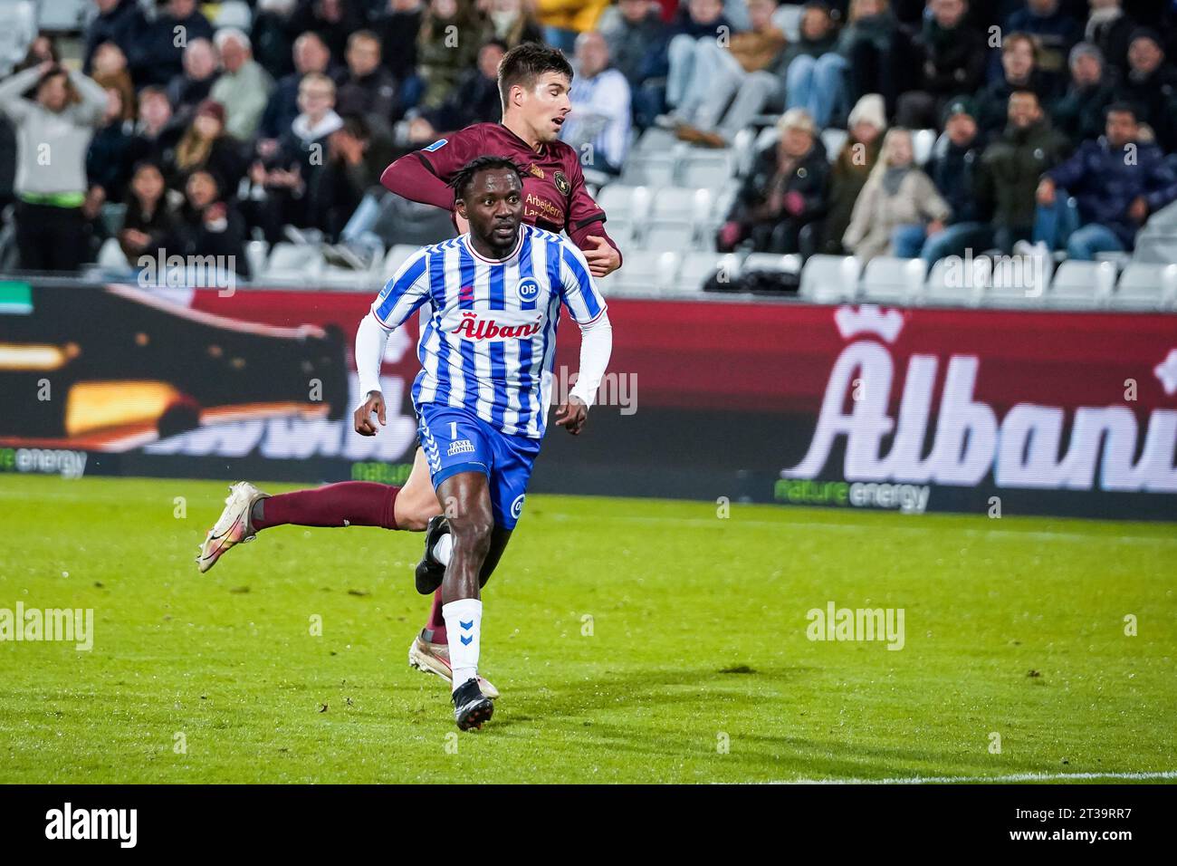 Odense, Denmark. 23rd Oct, 2023. Mohamed Buya Turay (7) of OB seen ...