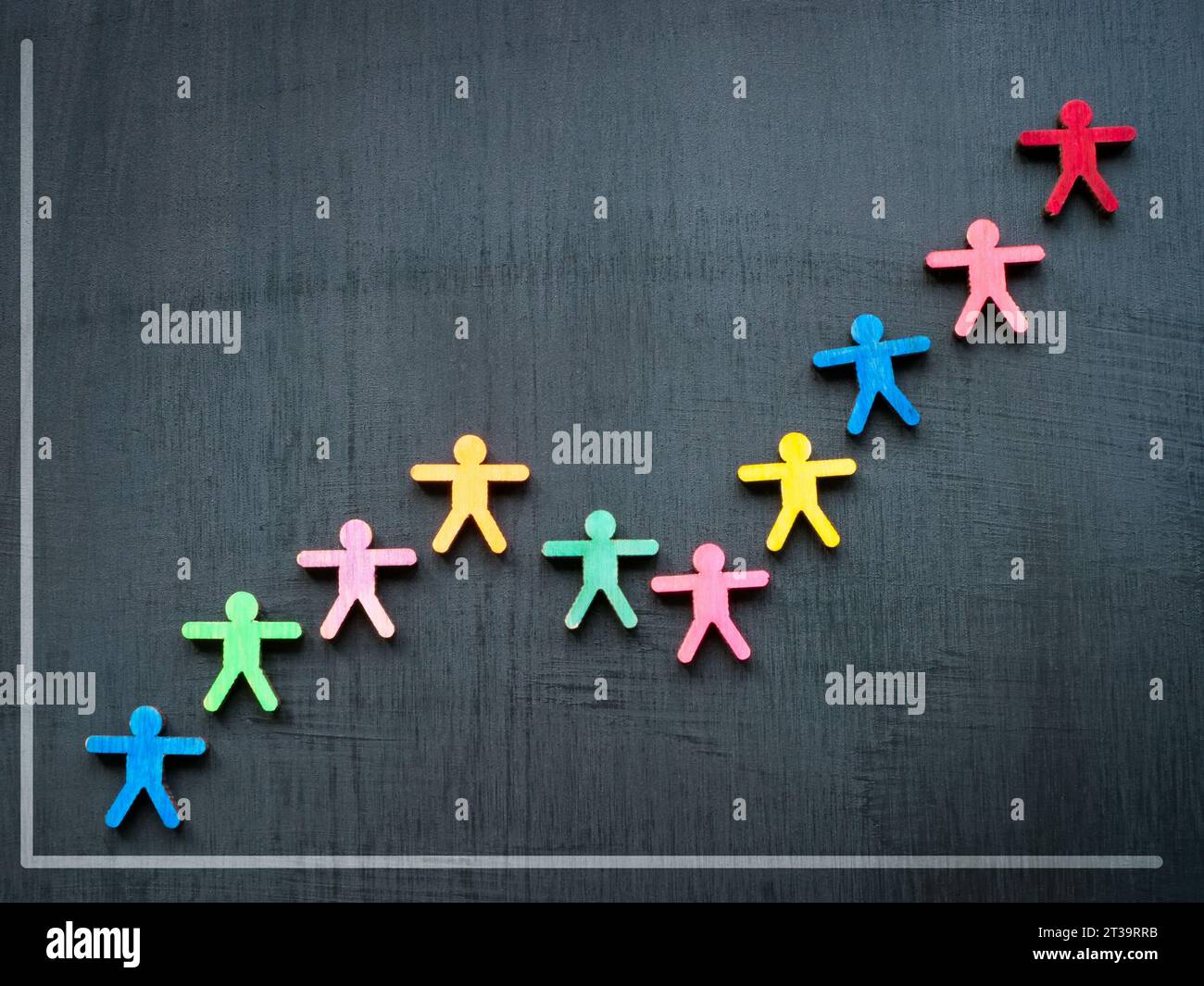 Growing graph of colored figures as symbol DEI Diversity, equity, and ...