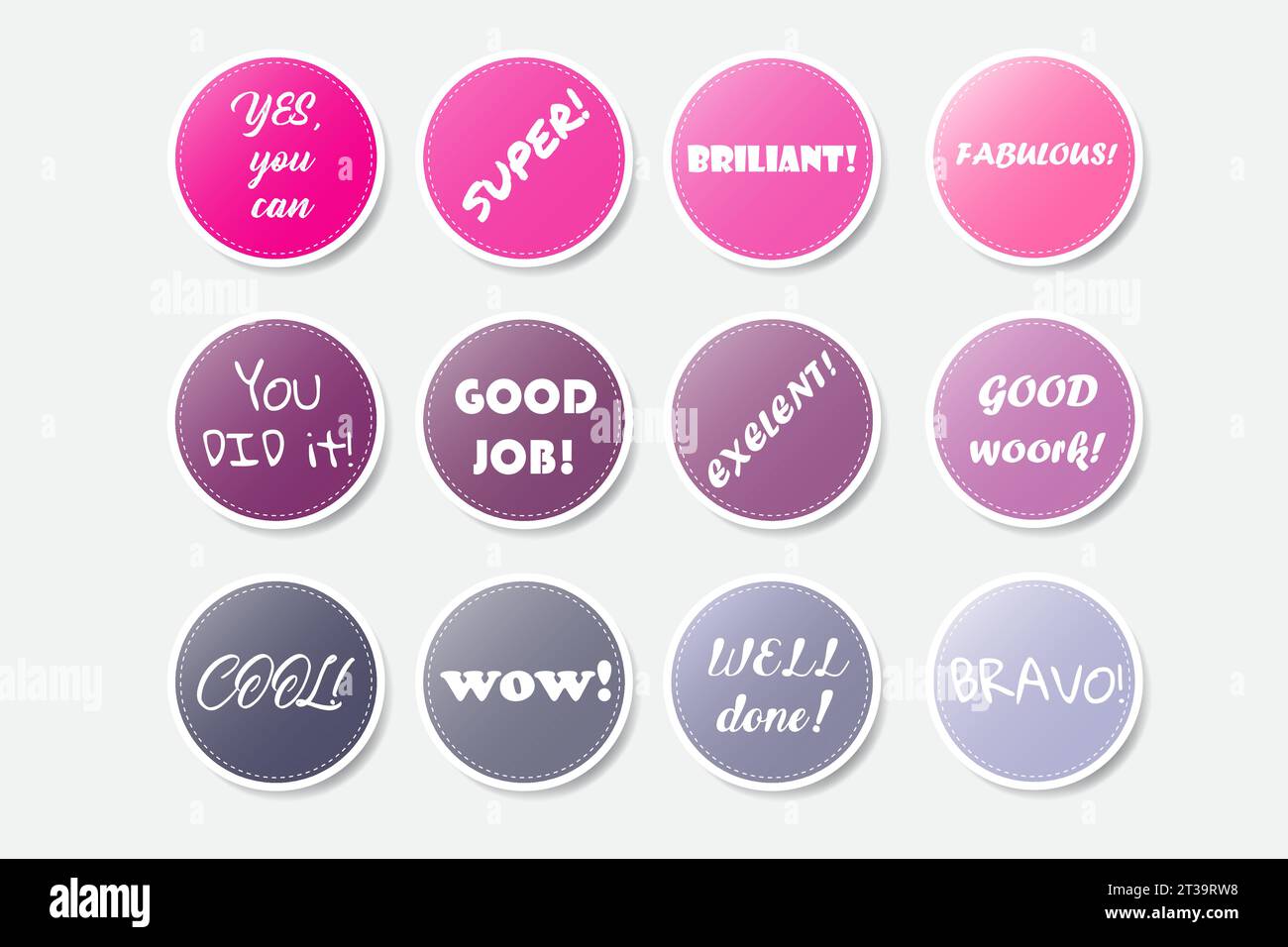 Colorful circle sticker collection, vector illustration Stock Vector ...