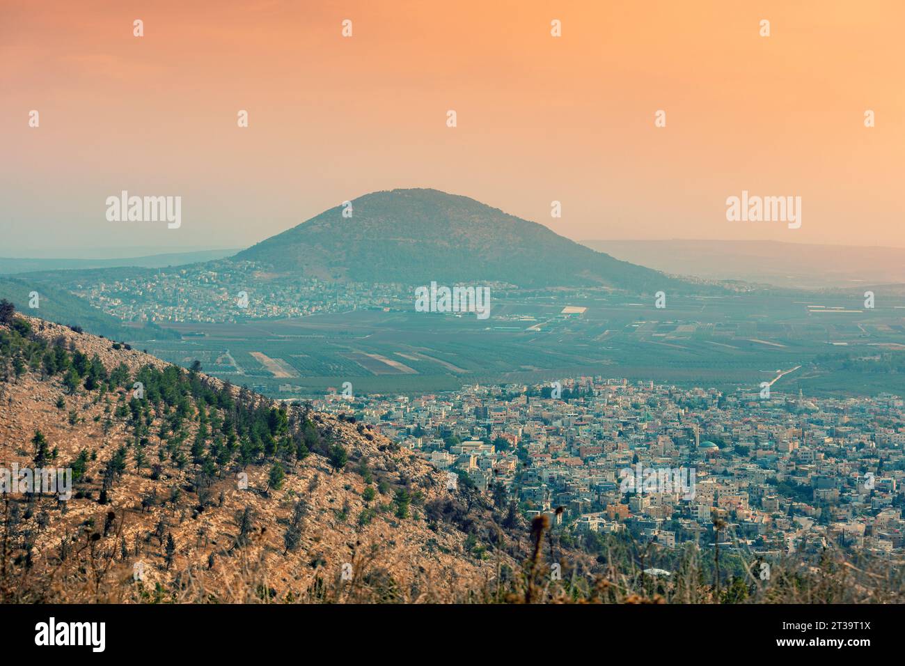 View from Mount Precipice to the Tavor mountain reserve and the Arab ...