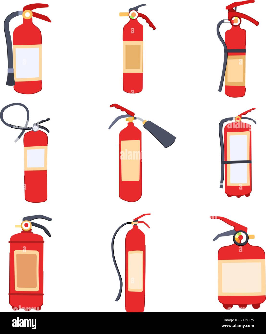 fire extinguisher set cartoon vector illustration Stock Vector Image ...