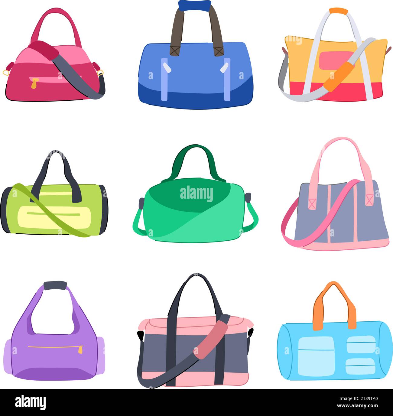 fitness bag set cartoon vector illustration Stock Vector Image & Art ...
