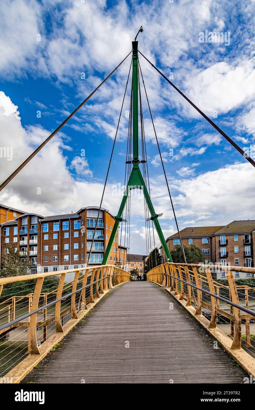 The Wathen Wigg Foot Bridge over the River Nene Town centre, Northampton taken 14th October 2023 ...