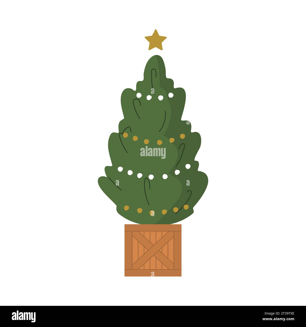 Pine tree garland glowing Cut Out Stock Images & Pictures - Alamy