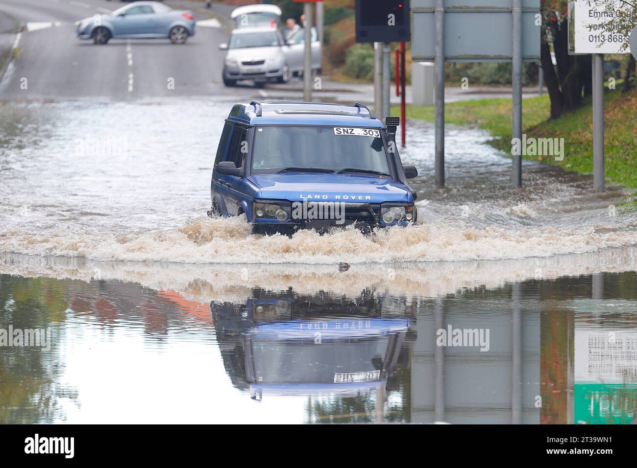 21st October Storm Babet flooding onStation Road in Allerton Bywater ...