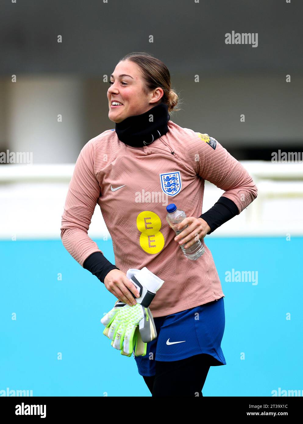 England goalkeeper Mary Earps during a training session at St. George's ...