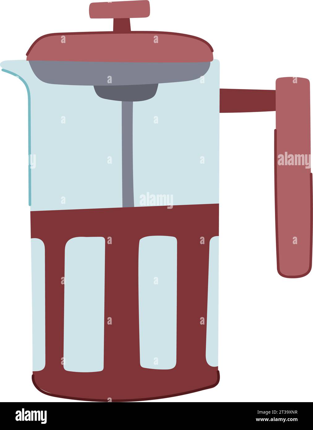 fresh french press coffee cartoon vector illustration Stock Vector ...