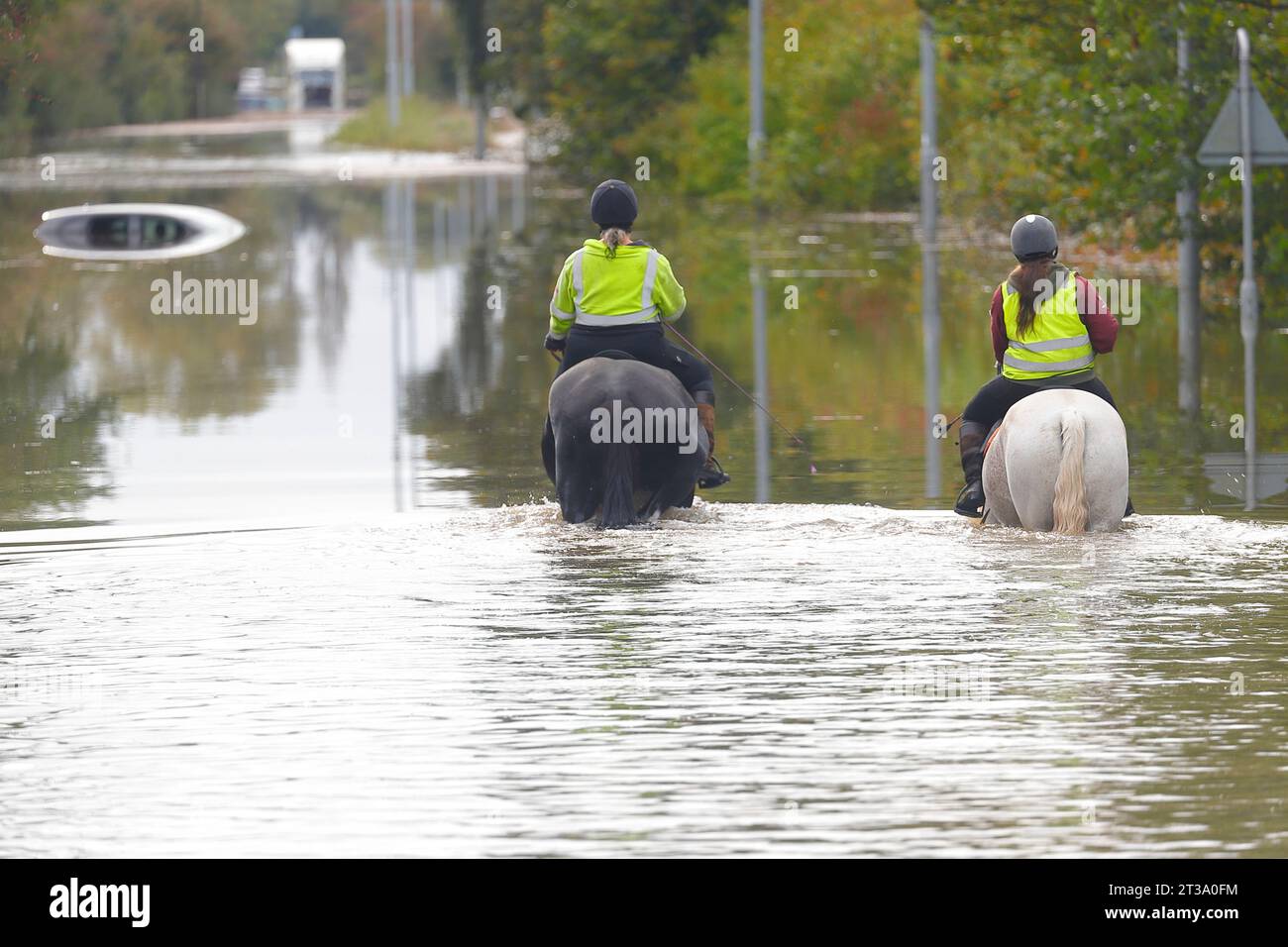 21st October Storm Babet flooding in Allerton Bywater,West Yorkshire,UK ...