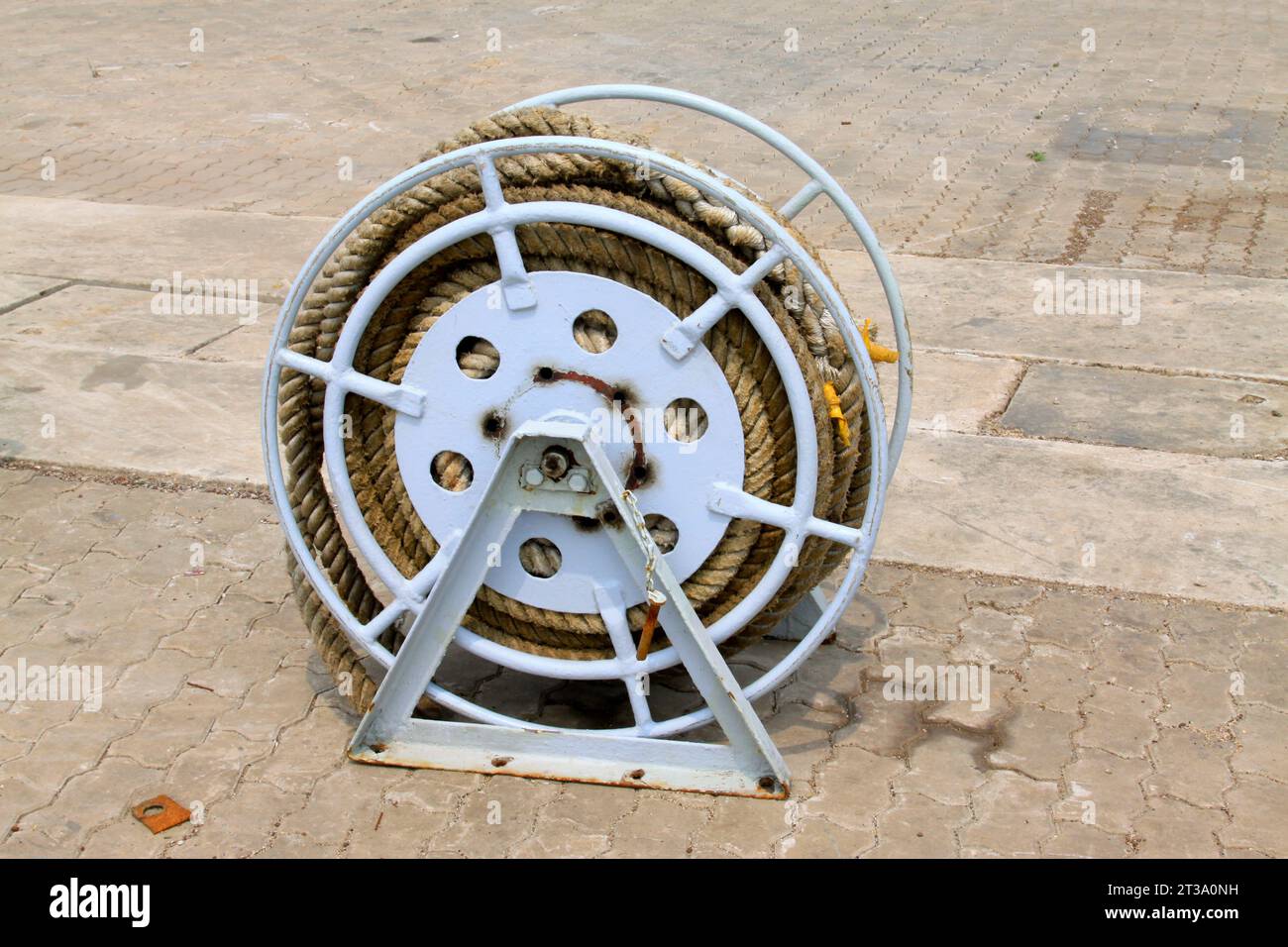 coir rope in coiling block, closeup of photo Stock Photo - Alamy