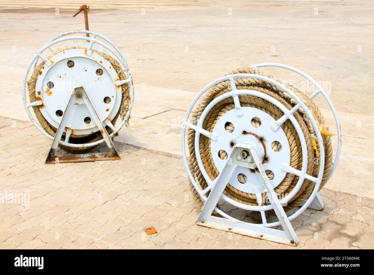 coir rope in coiling block, closeup of photo Stock Photo - Alamy