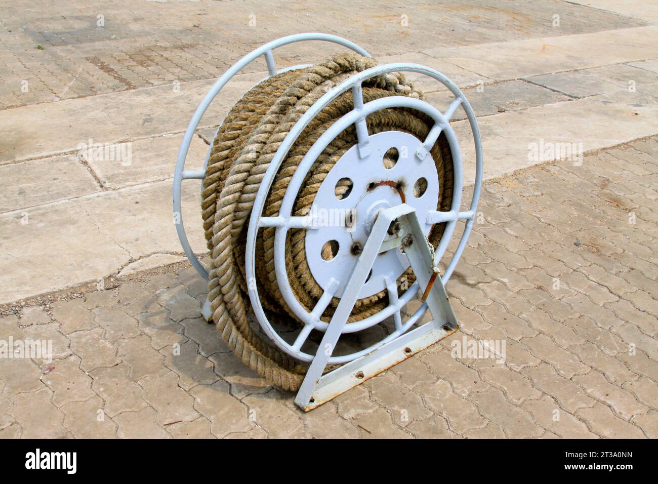 coir rope in coiling block, closeup of photo Stock Photo - Alamy