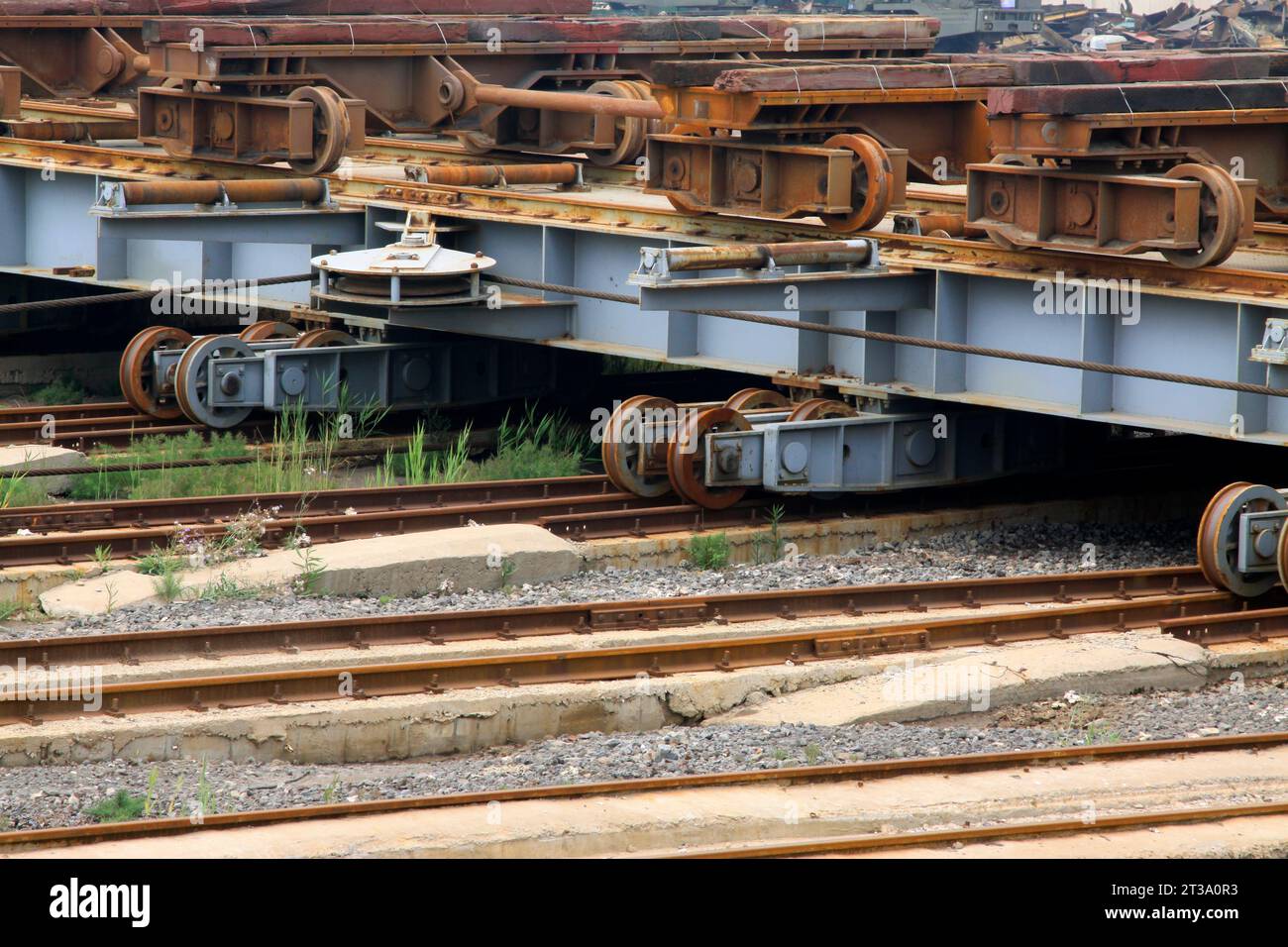 motor trolley in a dock, closeup of photo Stock Photo - Alamy
