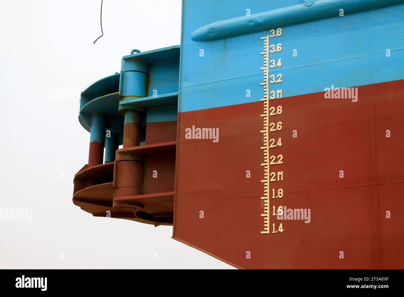 closeup of waterline marked on the ship Stock Photo - Alamy