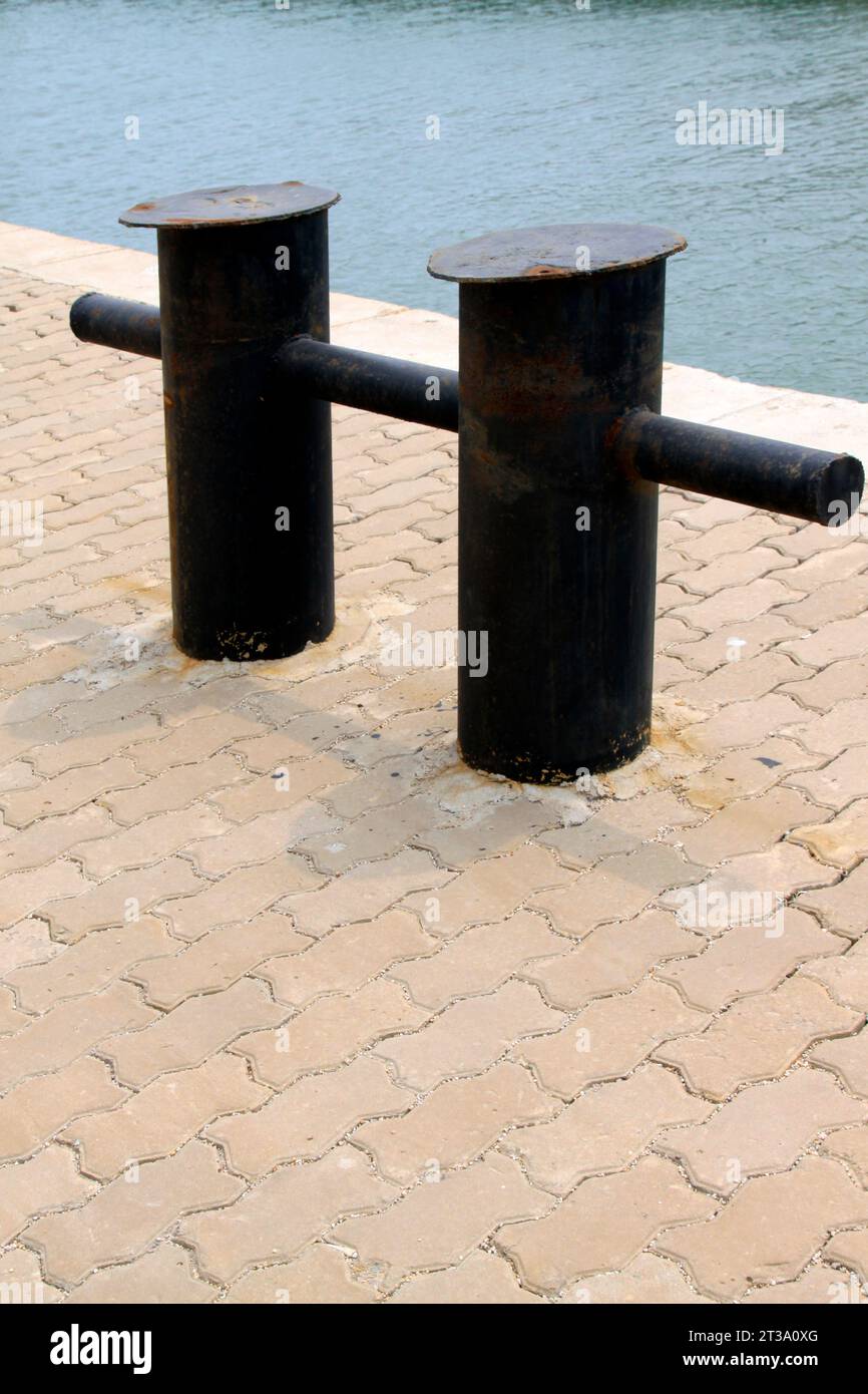 mooring pier in a corner of the port Stock Photo - Alamy