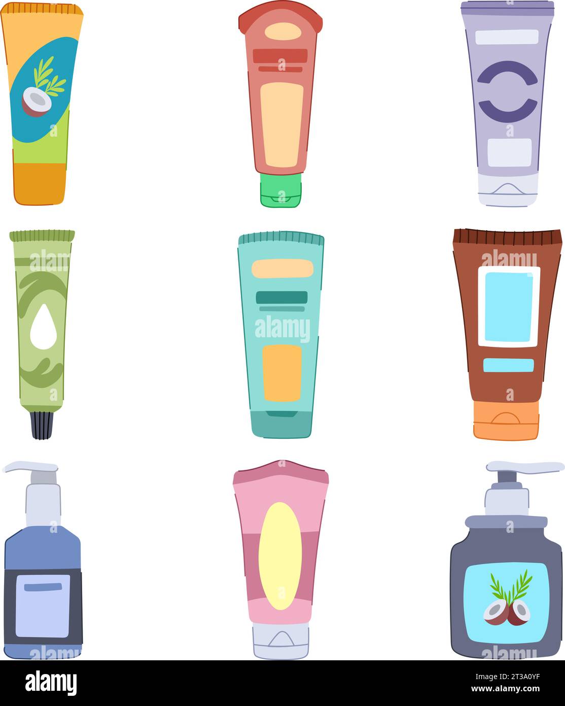 Set cosmetic daily skin Cut Out Stock Images & Pictures - Alamy