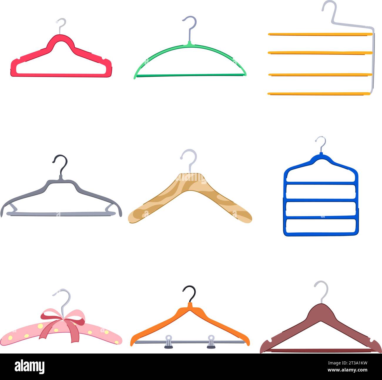 hanger clothes set cartoon vector illustration Stock Vector Image & Art ...