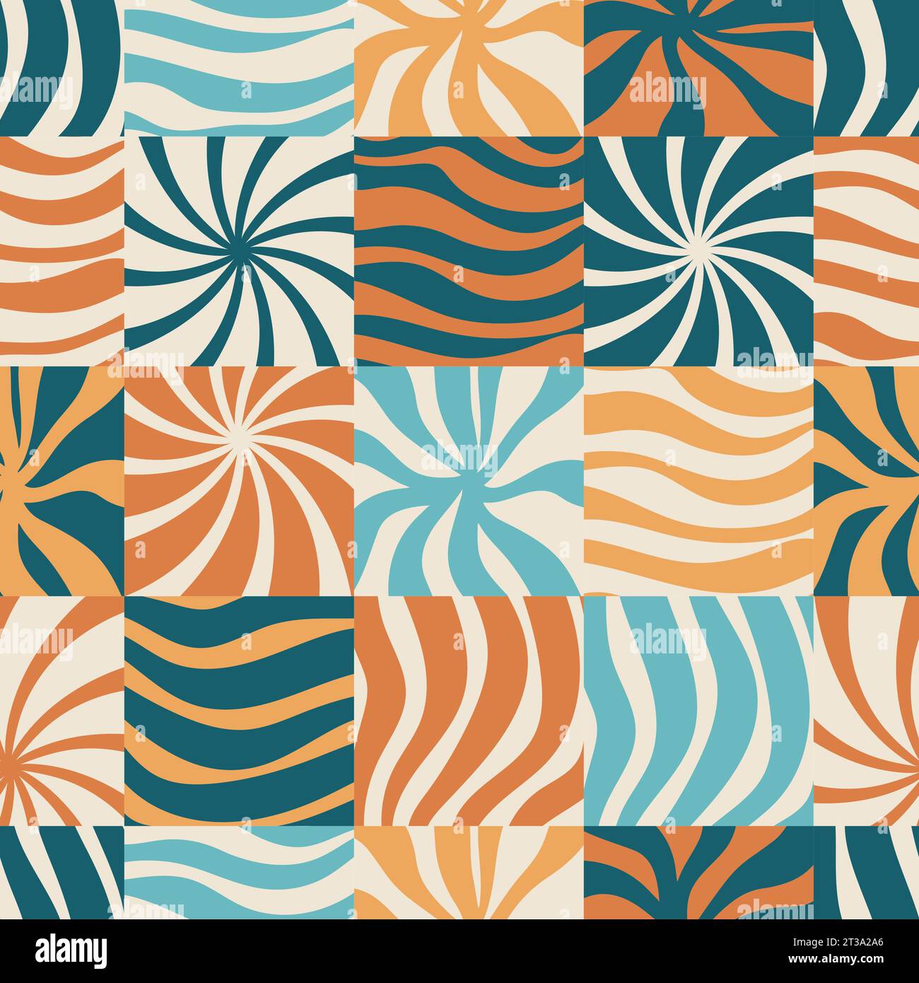 Naive playful abstract shapes in squares seamless pattern Stock Vector Image & Art - Alamy