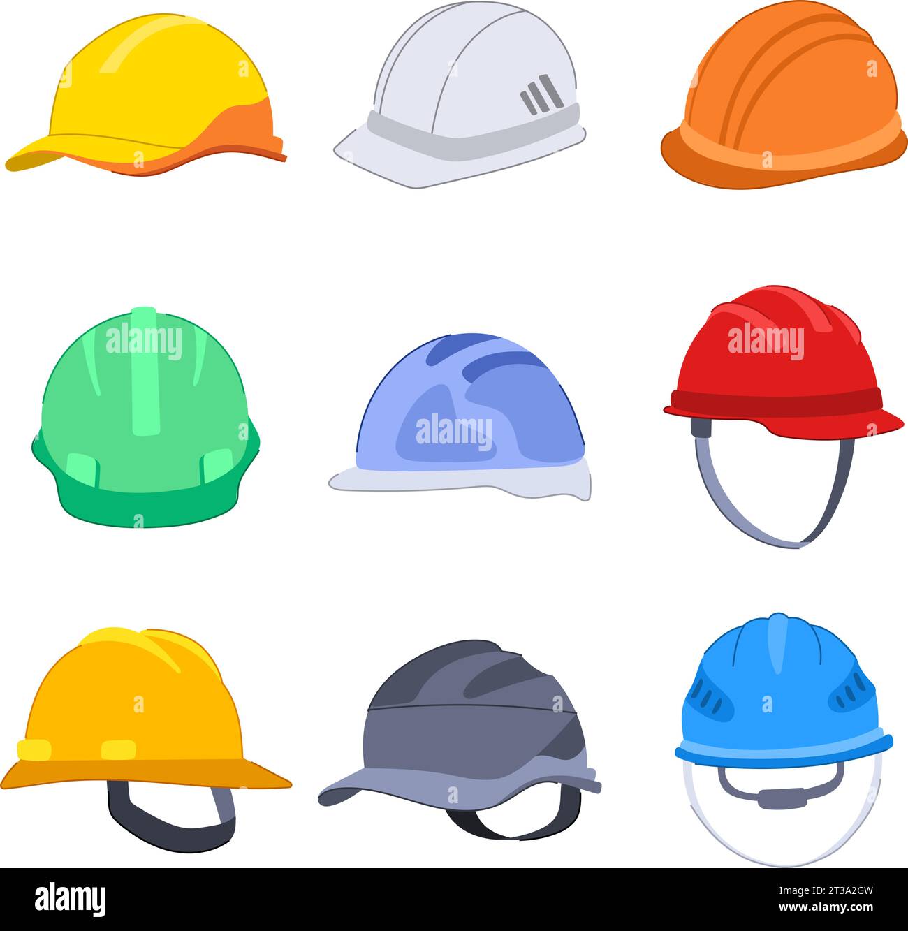 helmet builder set cartoon vector illustration Stock Vector Image & Art ...