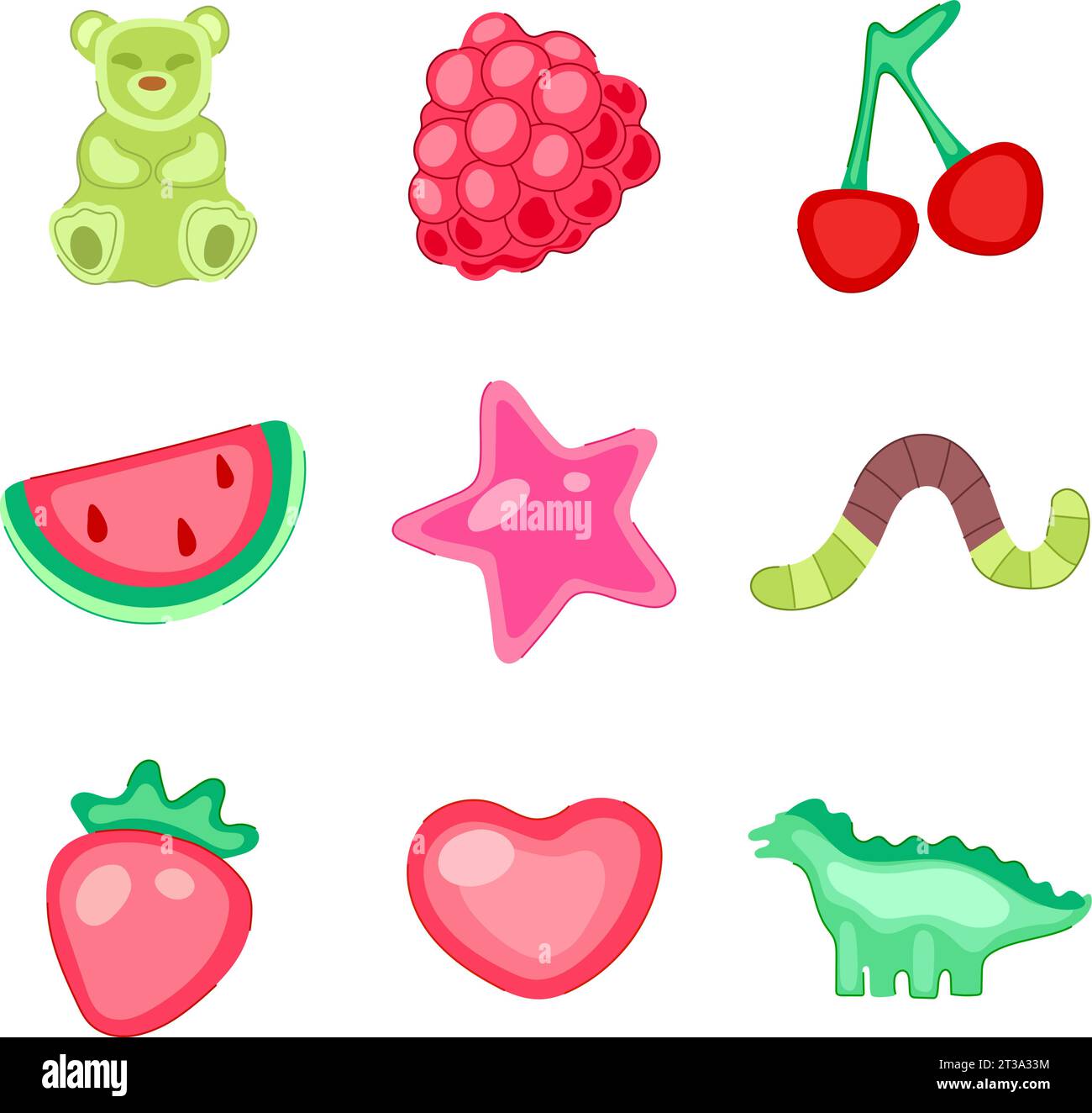 jelly set cartoon vector illustration Stock Vector Image & Art - Alamy