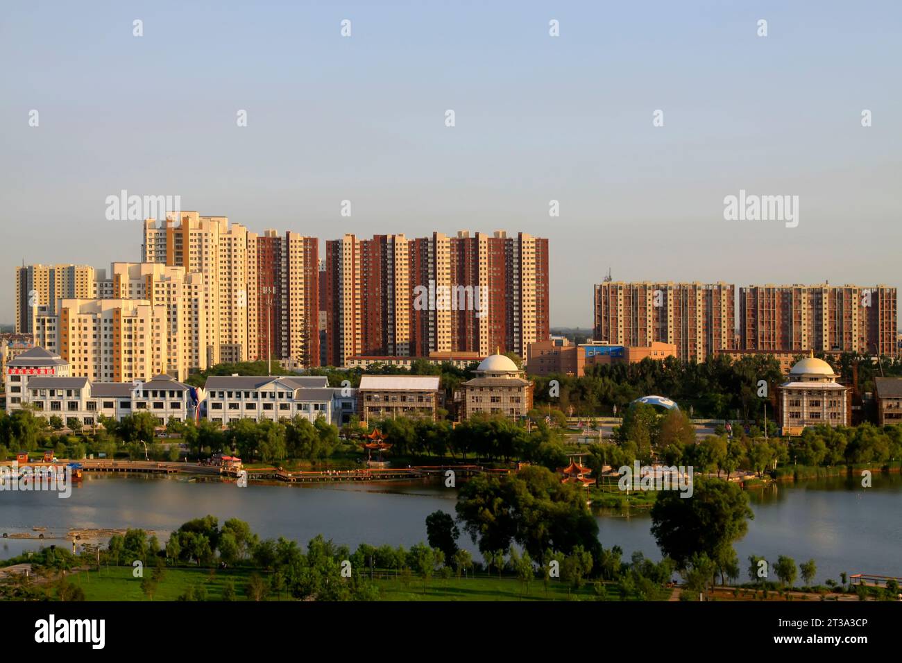 City architecture landscape under the blue sky in north china Stock ...