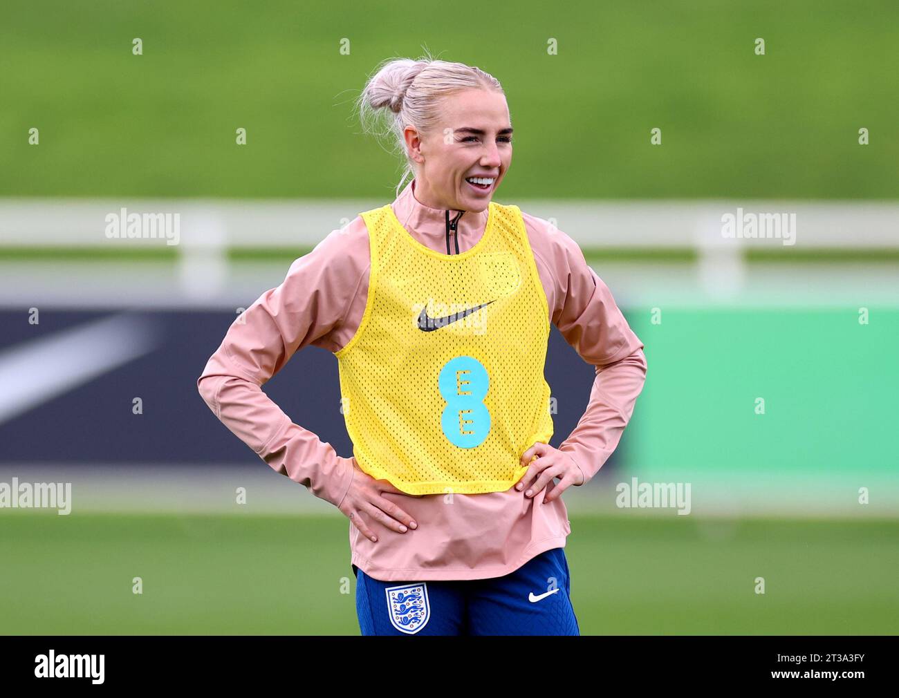 England's Alex Greenwood during a training session at St. George's Park ...